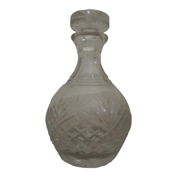 Vintage Astral Cut Crystal "Joan" Decanter Belly Style Decanter | Chairish