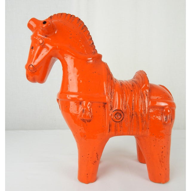 Rosenthal-Netter Orange Bitossi Horse Figure, Circa 1968 | Chairish