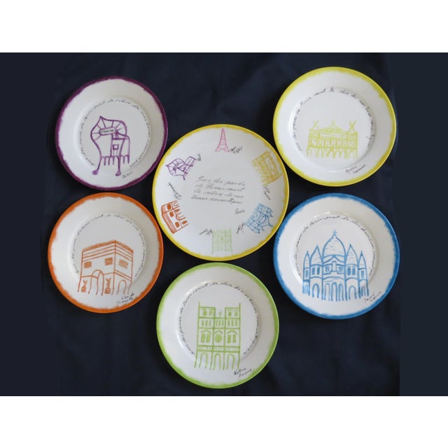 Vintage Impressionist Limoges Porcelain Plate of Paris Monuments and ...