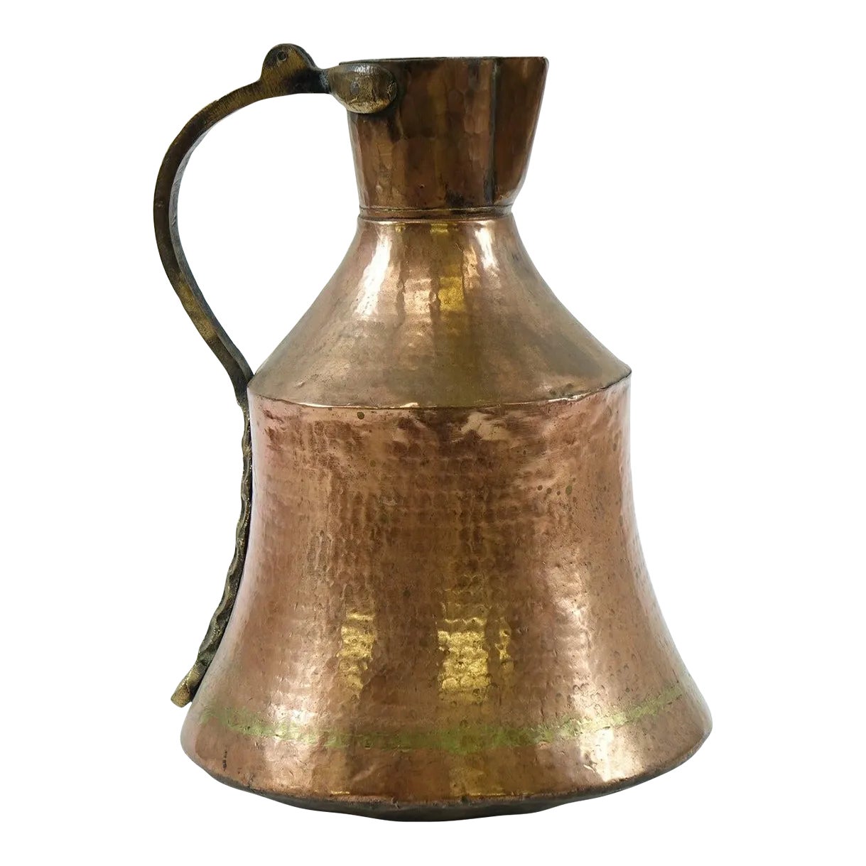 Antique Turkish Hammered Brass Water Container | Chairish