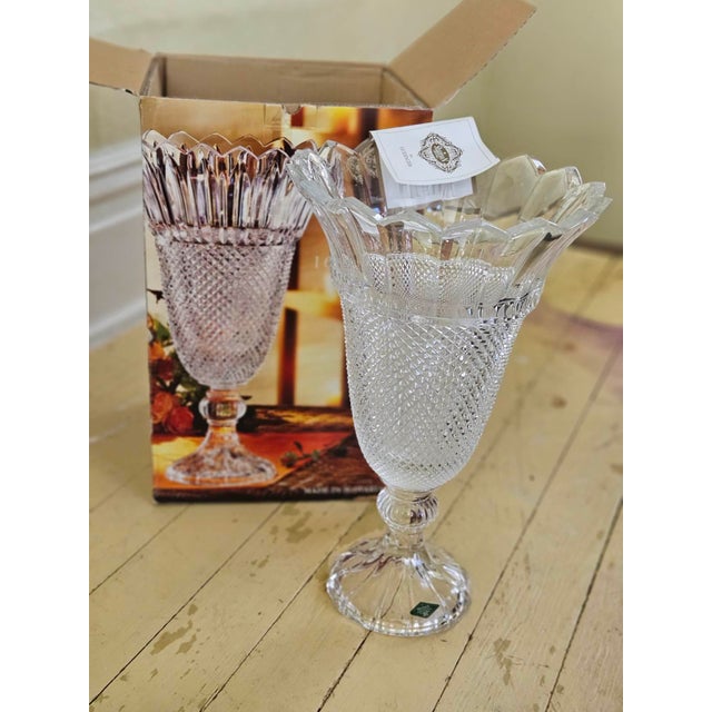 1970s Shannon Crystal Tiara Vase by Godinger of Slovakia | Chairish