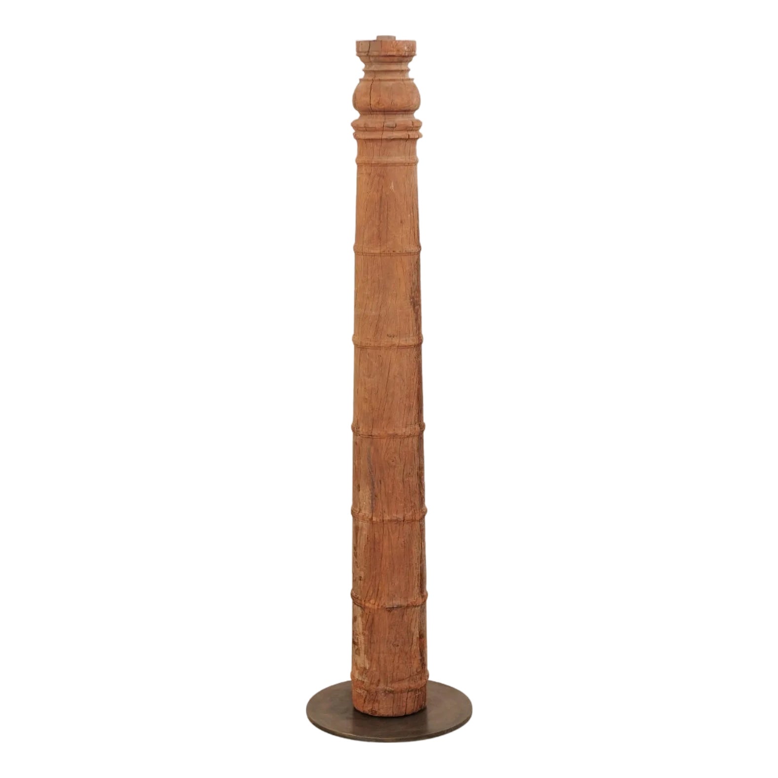 19th Century British Colonial Carved Wood Column on Stand | Chairish