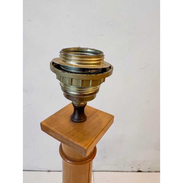 Pair of 1980s Wooden Column Table Lamps Labeled Fornasetti | Chairish