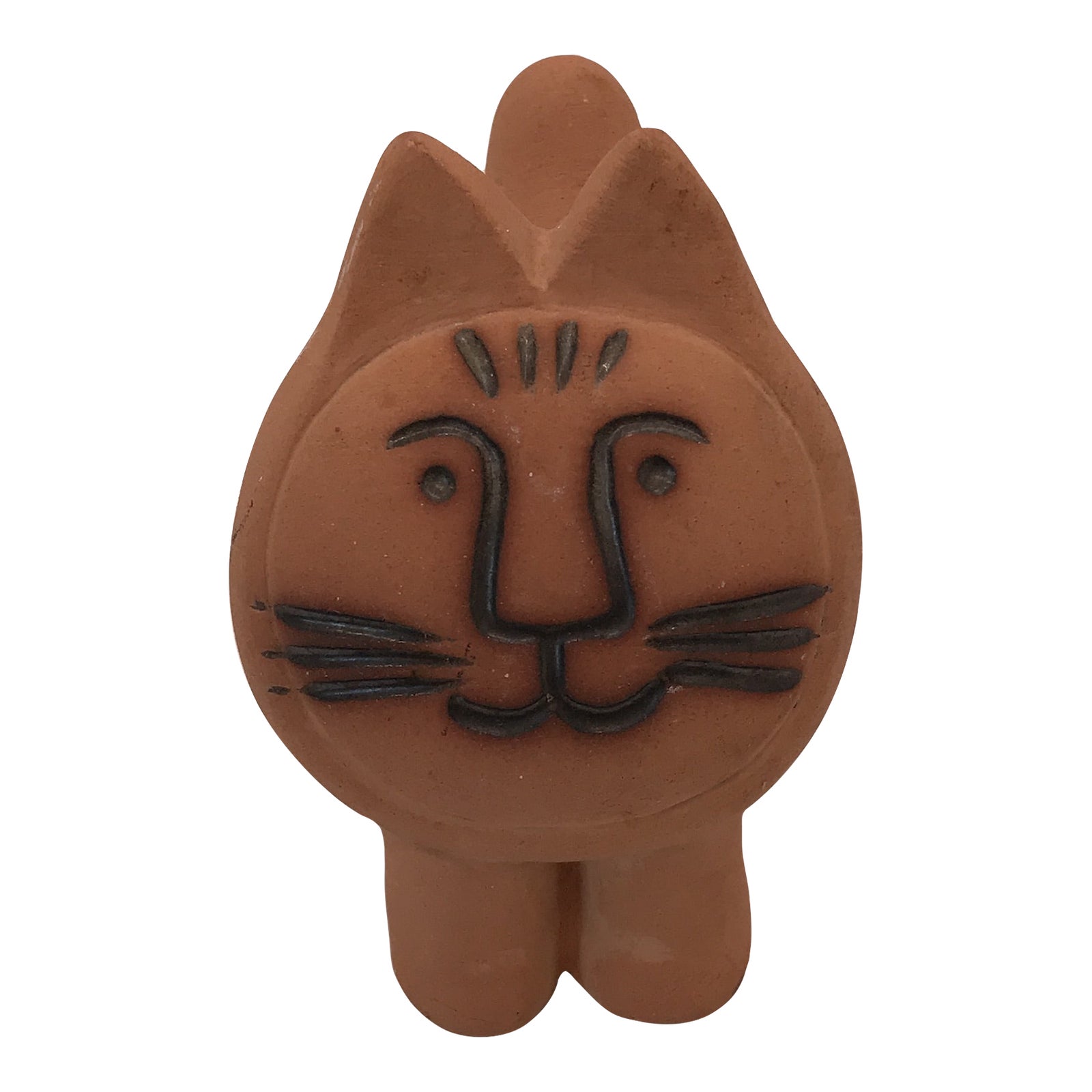Lisa Larson-Esque Terracotta Mid-Century Modern Cat Pottery Planter ...