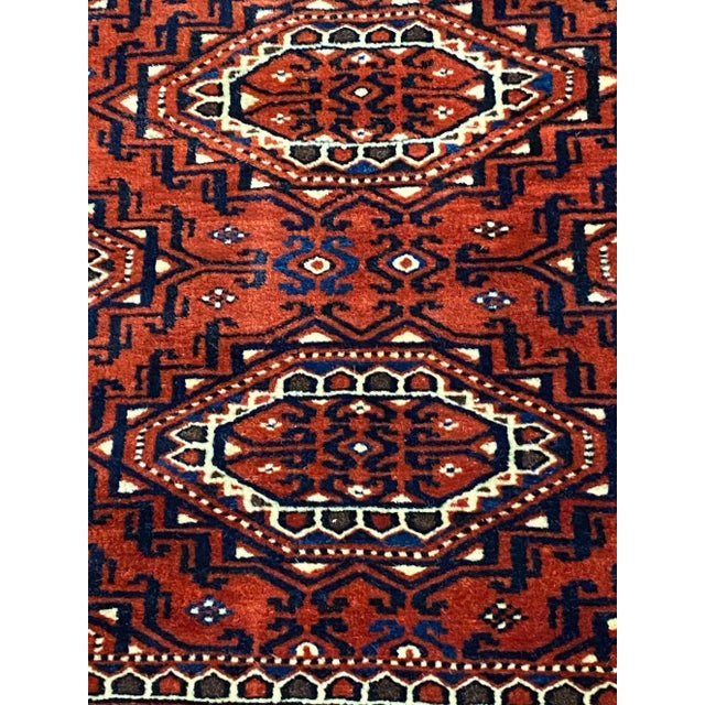 Antique Circa 1900 Fine Tribal Turkmen Tekke Wool Rug 56" | Chairish