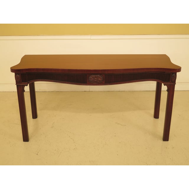 1960s Georgian Kittinger Carved Mahogany Console Table | Chairish