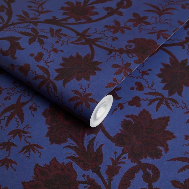 Indienne Wallpaper - Lapis Blue, Sample | Chairish