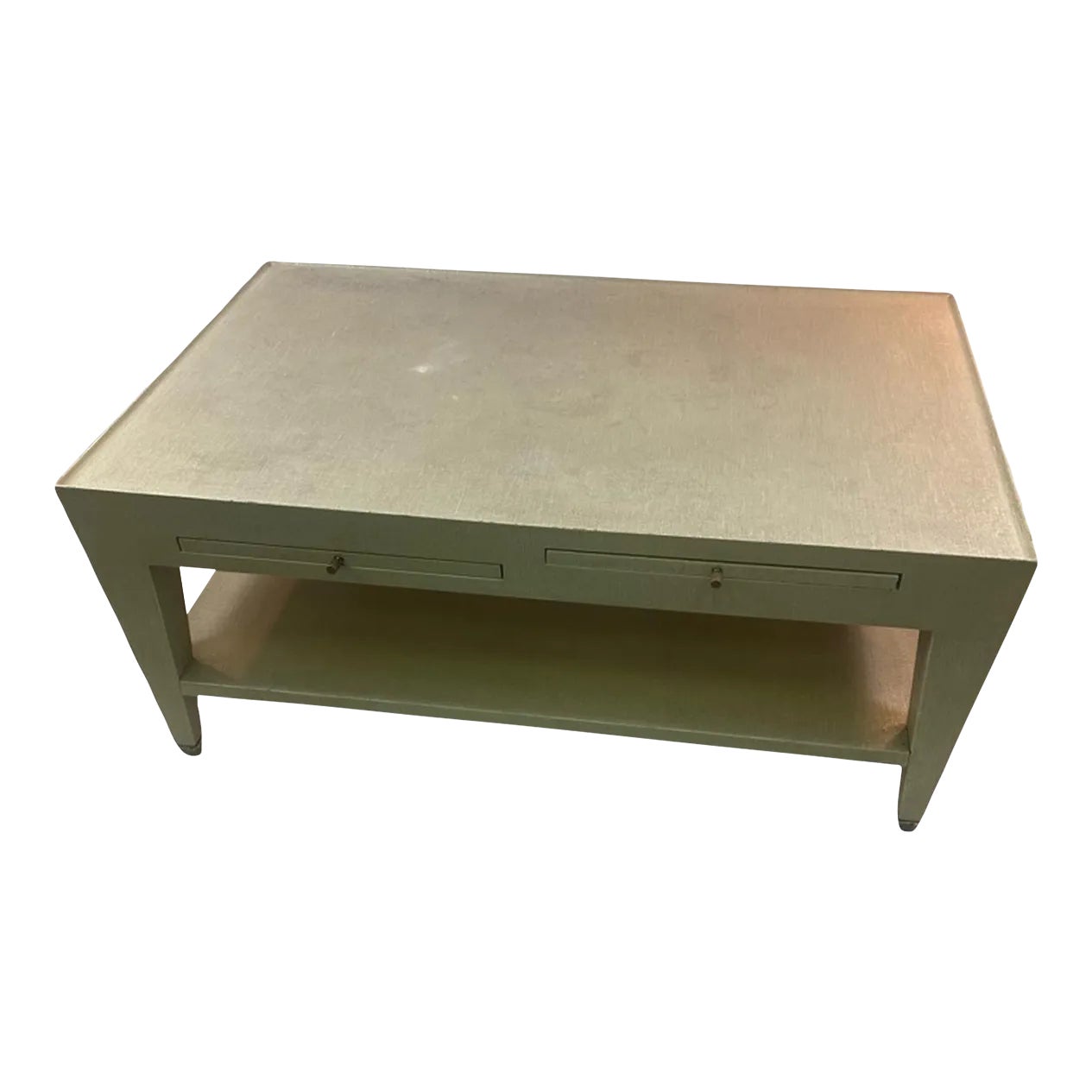 1970s Modern Linen Extending Shelves Coffee Table Attributed to Enrique ...