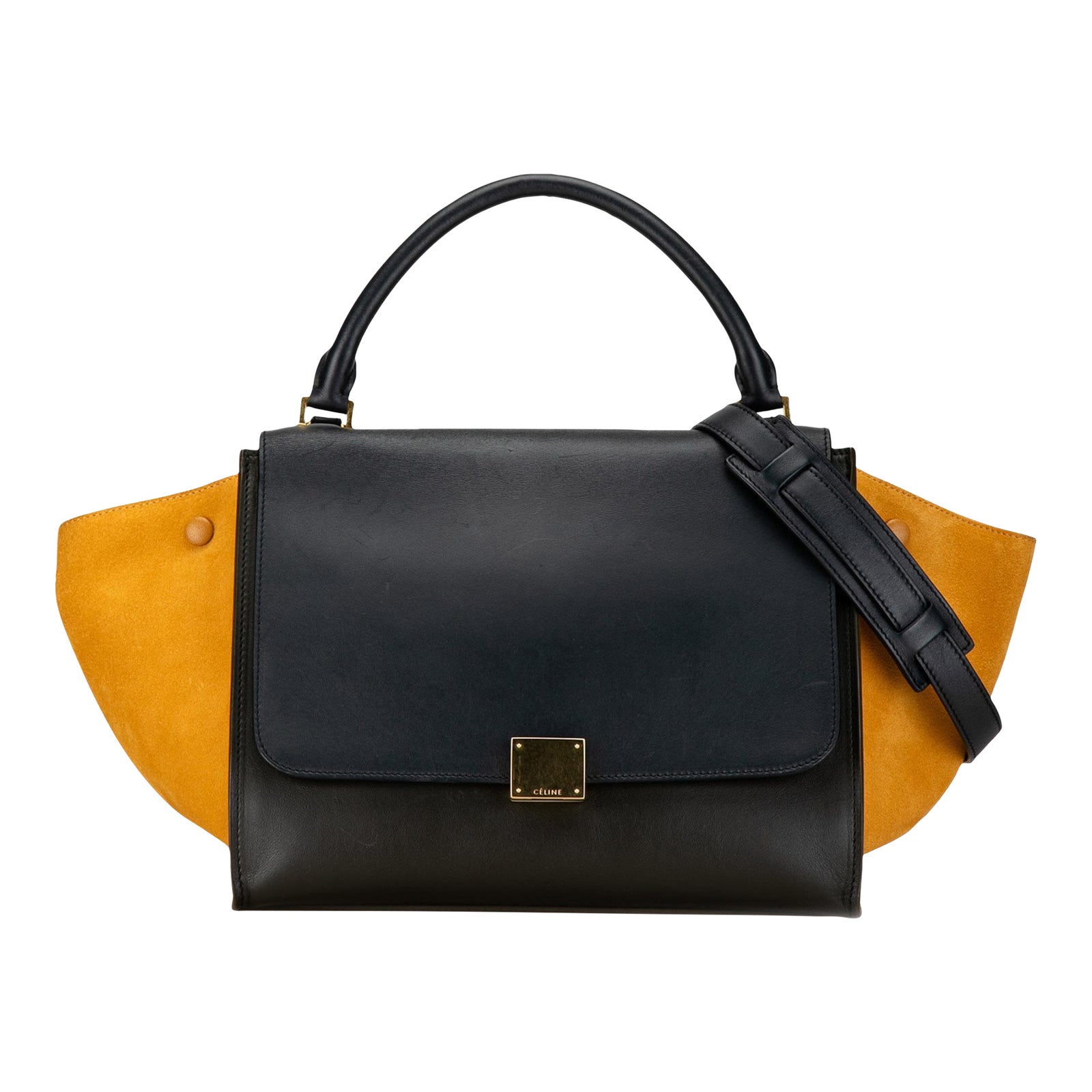 Celine Medium Tricolor Trapeze Satchel | Chairish