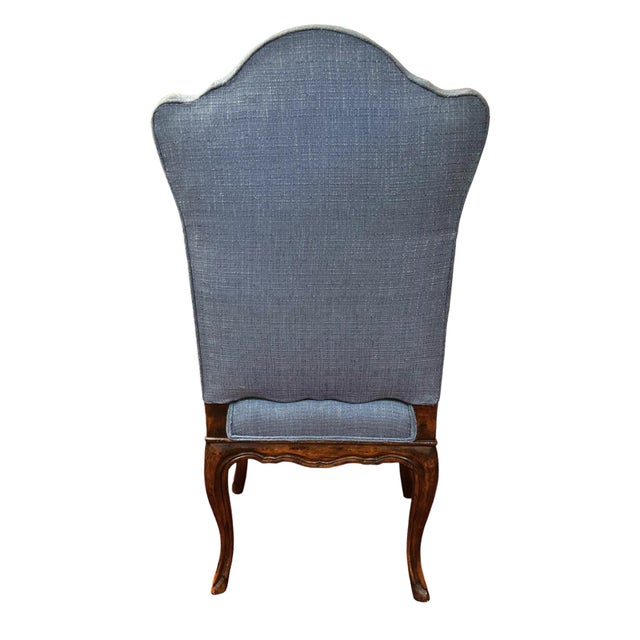 Vintage Blue Custom Upholstered Parsons Chair | Chairish