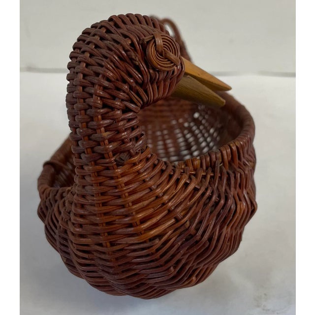 Vintage Petite Wicker Duck Basket | Chairish