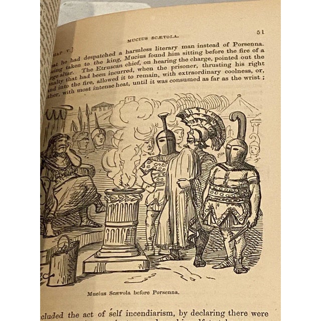 19th Century Comic History of Rome Leather-Bound With Color Etchings C ...