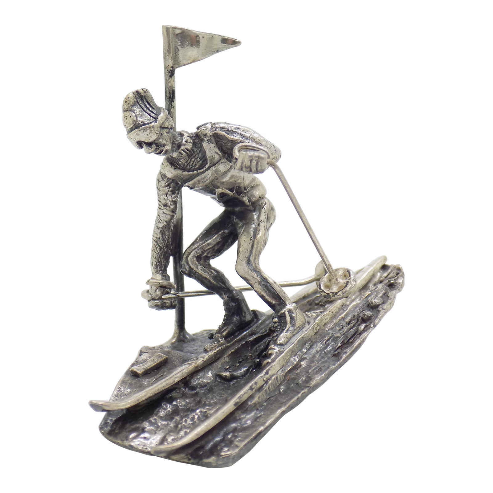 Vintage Italian Handmade Sterling Silver 925 Detailed Slalom Skier Rare ...