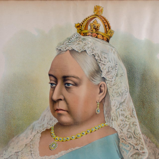 Late 19th Century Antique Portrait of Queen Victoria Framed Lithograph ...