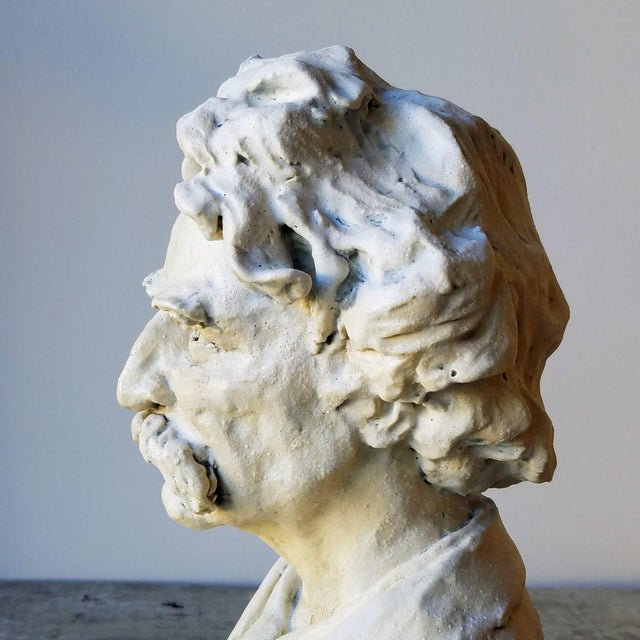 Kerry French 'Mark Twain' Kiln Fired Clay Sculpture | Chairish