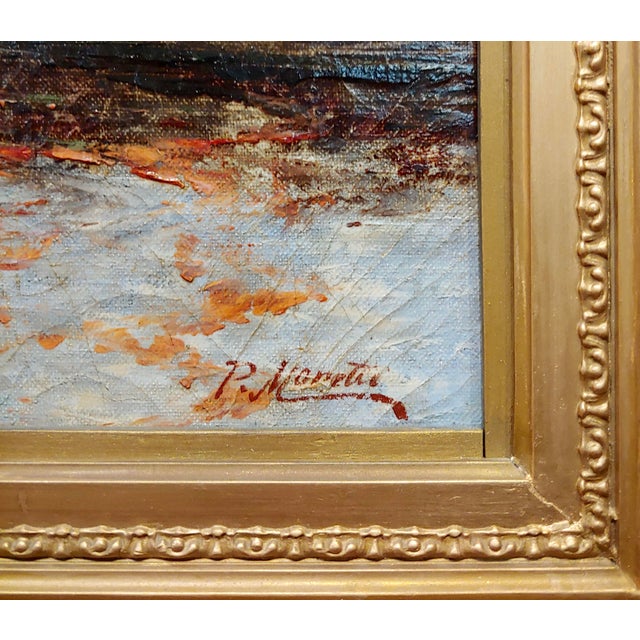 Pietro Moretti -Sailboats in the Venetian Canal-19th Century Oil ...