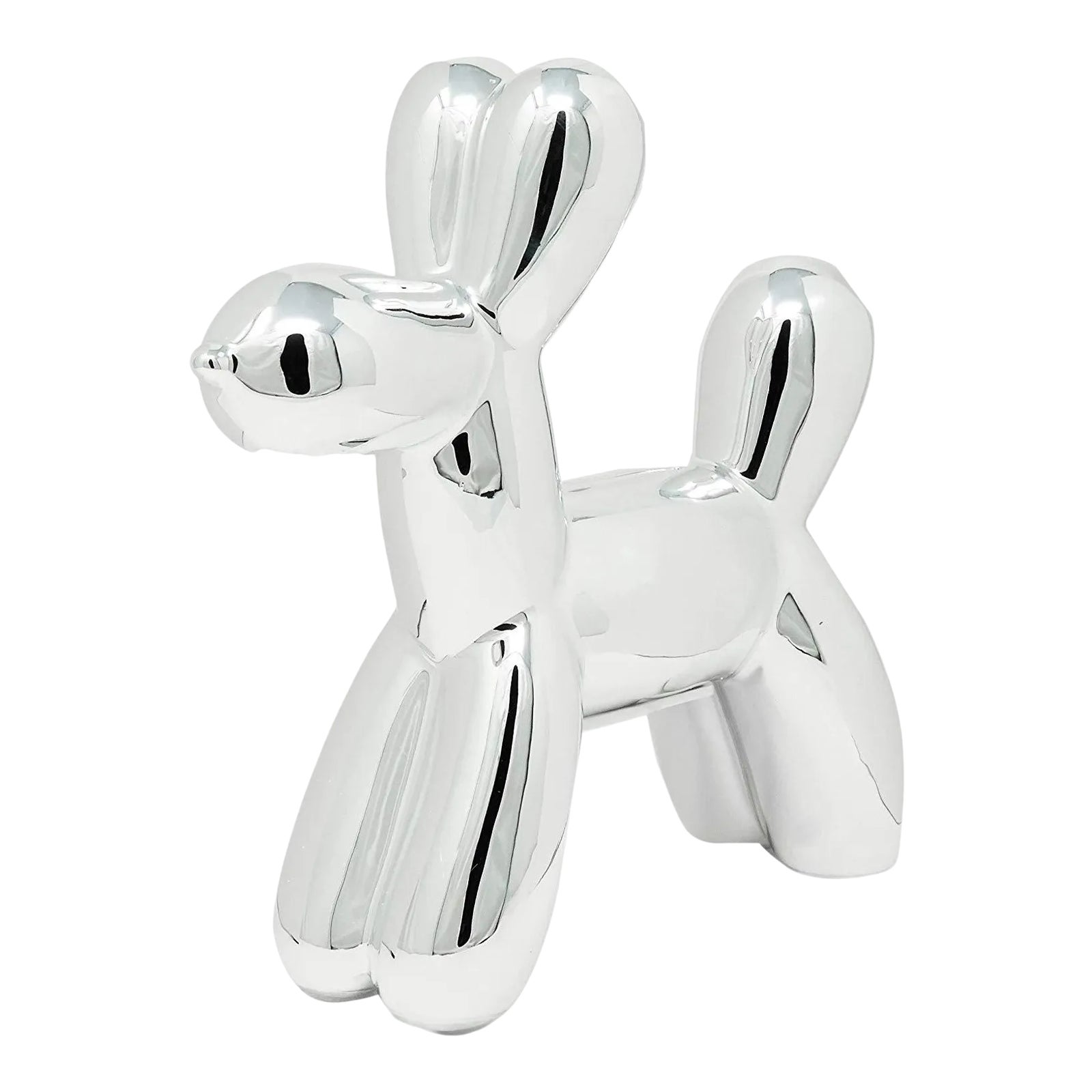 Interior Illusions Plus Silver Mini Balloon Dog Bank - 7.5" Tall | Chairish