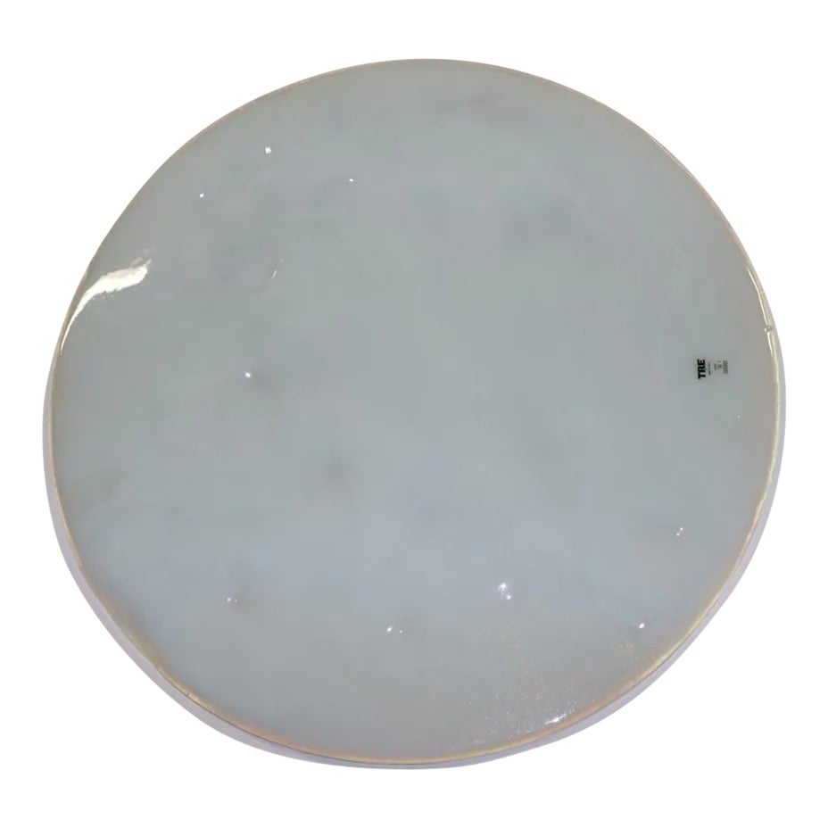 Mid-Century Murano Hand Cast Opaline Glass Panel | Chairish