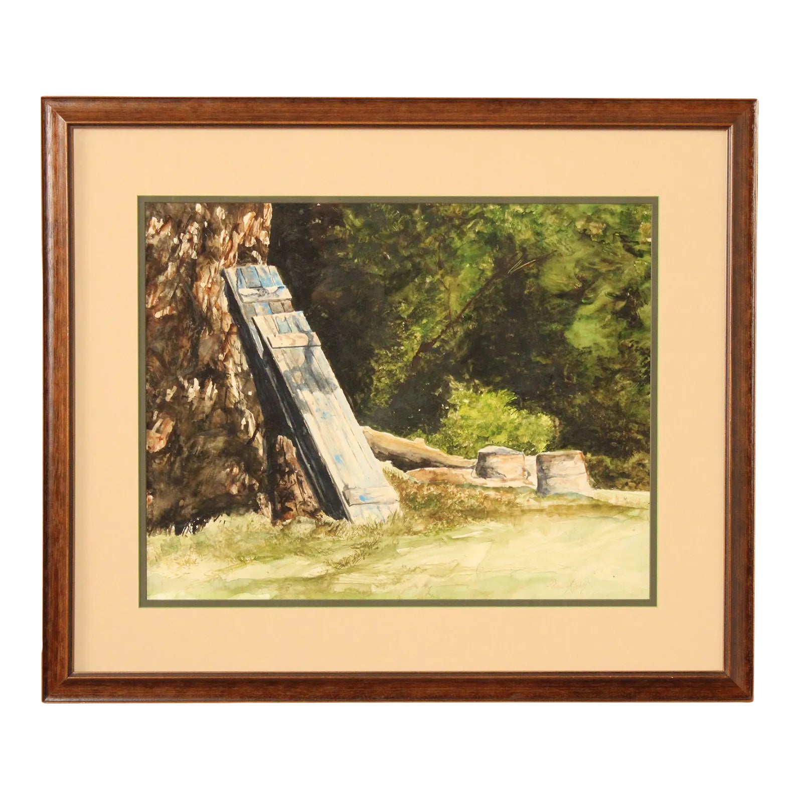 20th Century American Landscape Watercolor Painting, Signed | Chairish