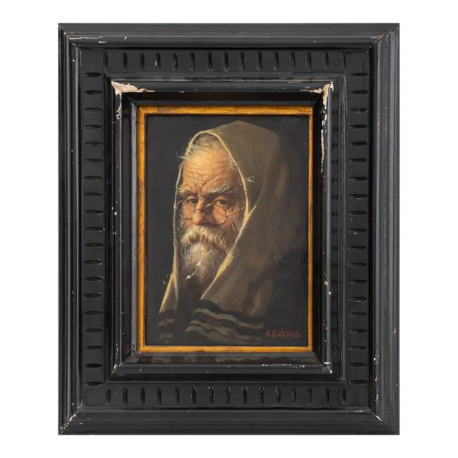 Maximillian Rasko Portrait of a Rabbi Oil on Board | Chairish
