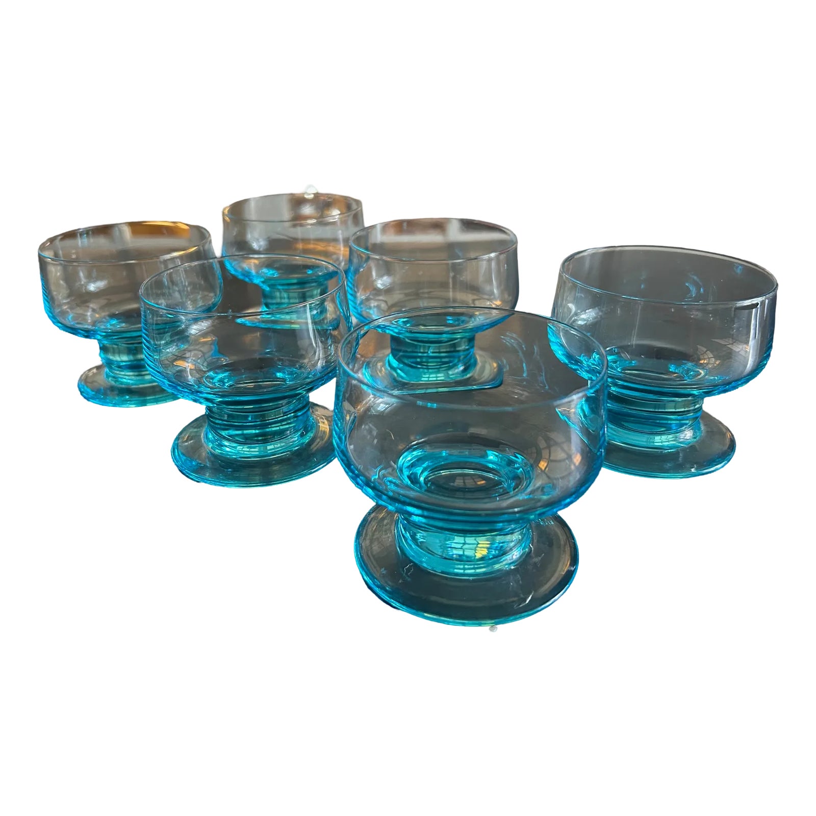 Blue Crystal Glasses from Cristalleries Lorraines, 1970s, Set of 6 ...