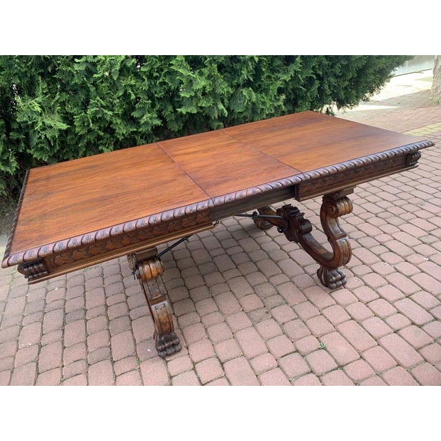 Spanish Extendable Table in Walnut, 1950s | Chairish