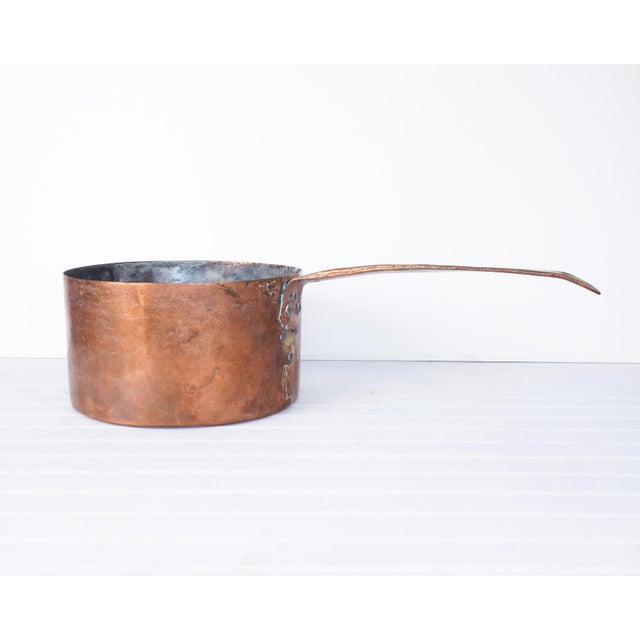 Antique Hand Forged Dovetailed Copper Sauce Pot | Chairish