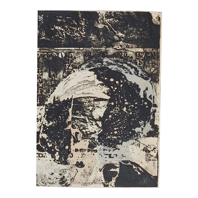 1963 Abstract Etching by Laura Volkerding | Chairish