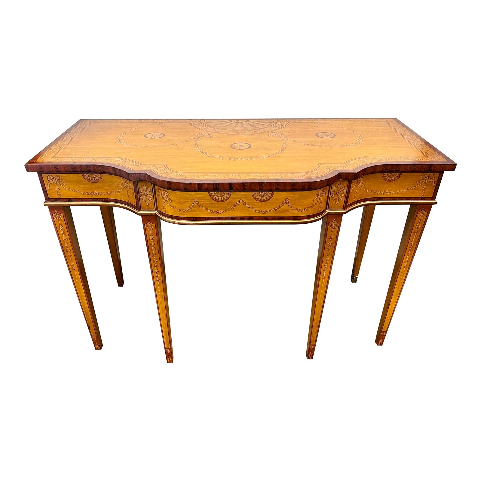 Chelsea House Paint Decorated Console Table | Chairish