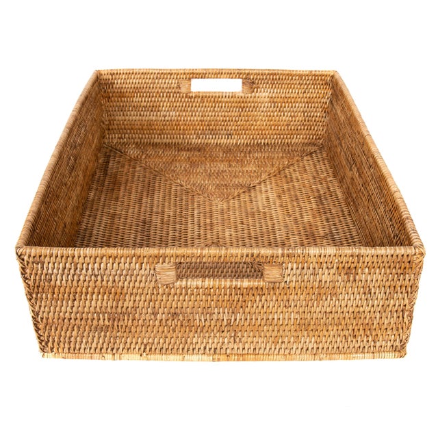 Artifacts Rattan Rectangular Basket | Chairish