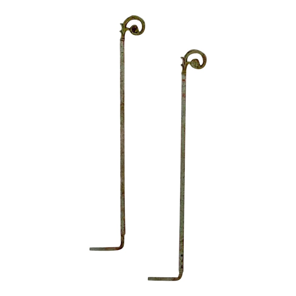 Antique Drapery Hang Hardware Pair | Chairish