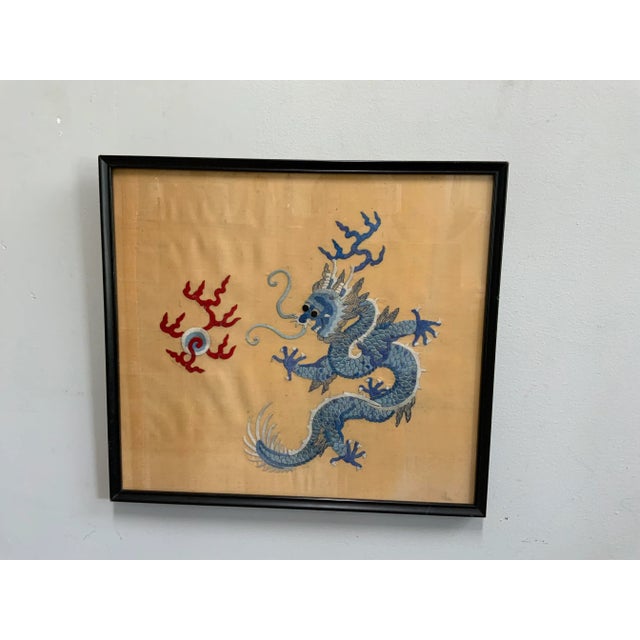 Vintage Chinese Dragon Embroidery | Chairish