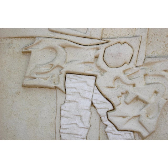 1968 "Polyurethane Relief #16" White Abstract Geometric Sculptural ...