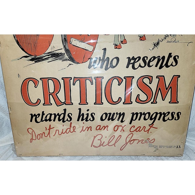 Original 1928 Large Bill Jones Motivational Poster | Chairish