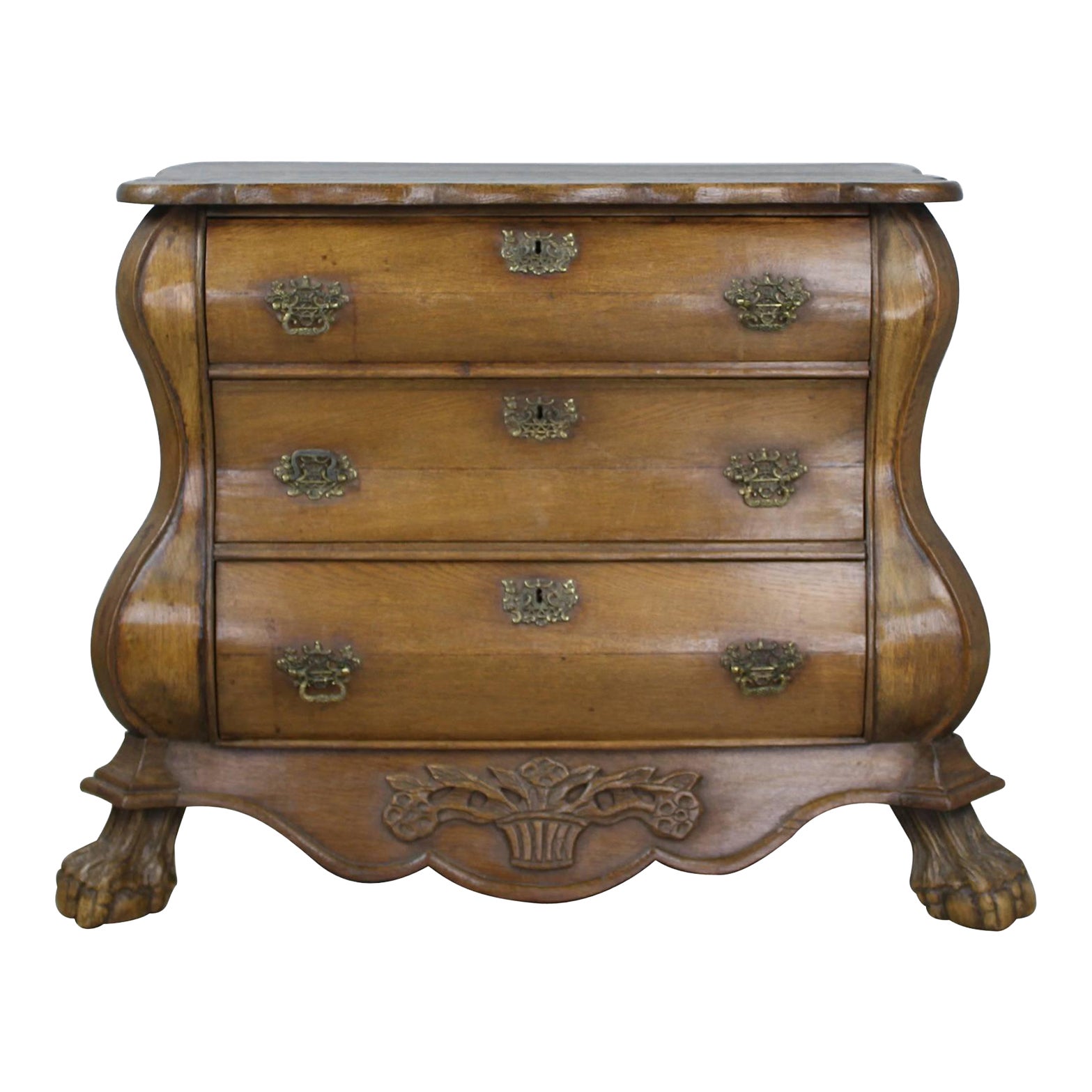 Antique Dutch Walnut Bombe Chest | Chairish