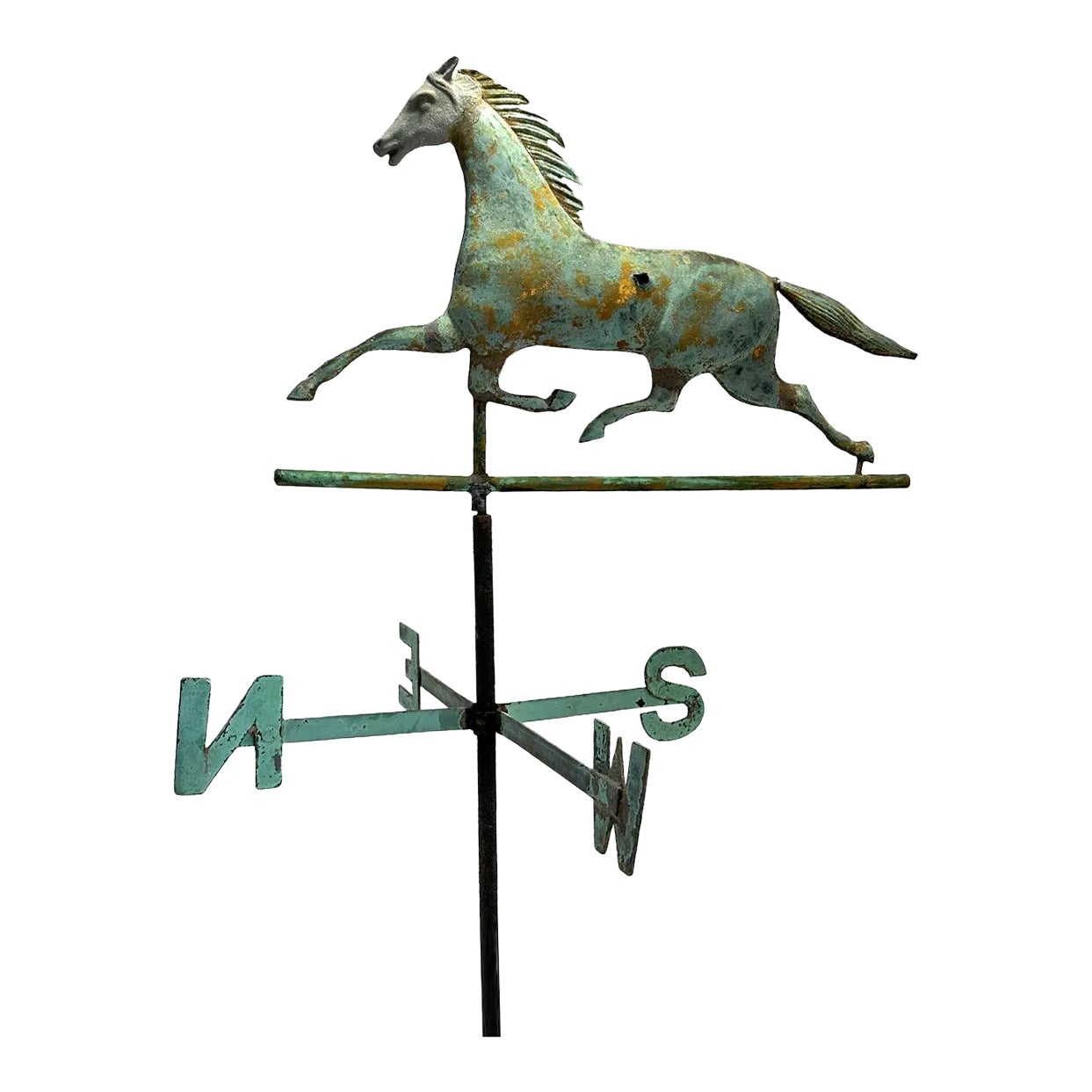 American New England Gilt Verdigris Copper and Zinc Prancing Dixie ...