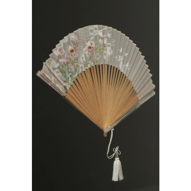 Faux Bamboo Framed Vintage Japanese Fan | Chairish