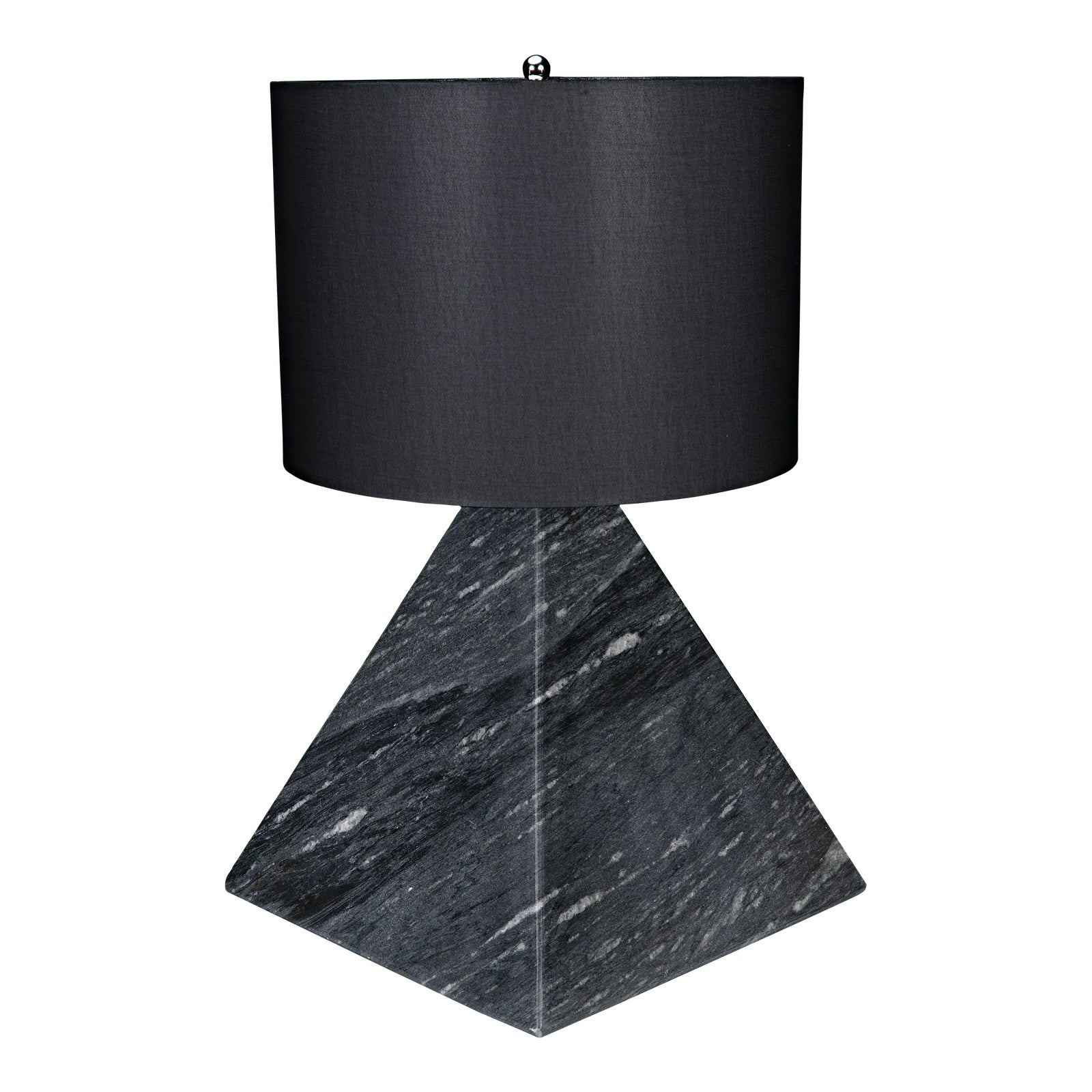NOIR Sheba Pyramid Table Lamp with Black Shade | Chairish