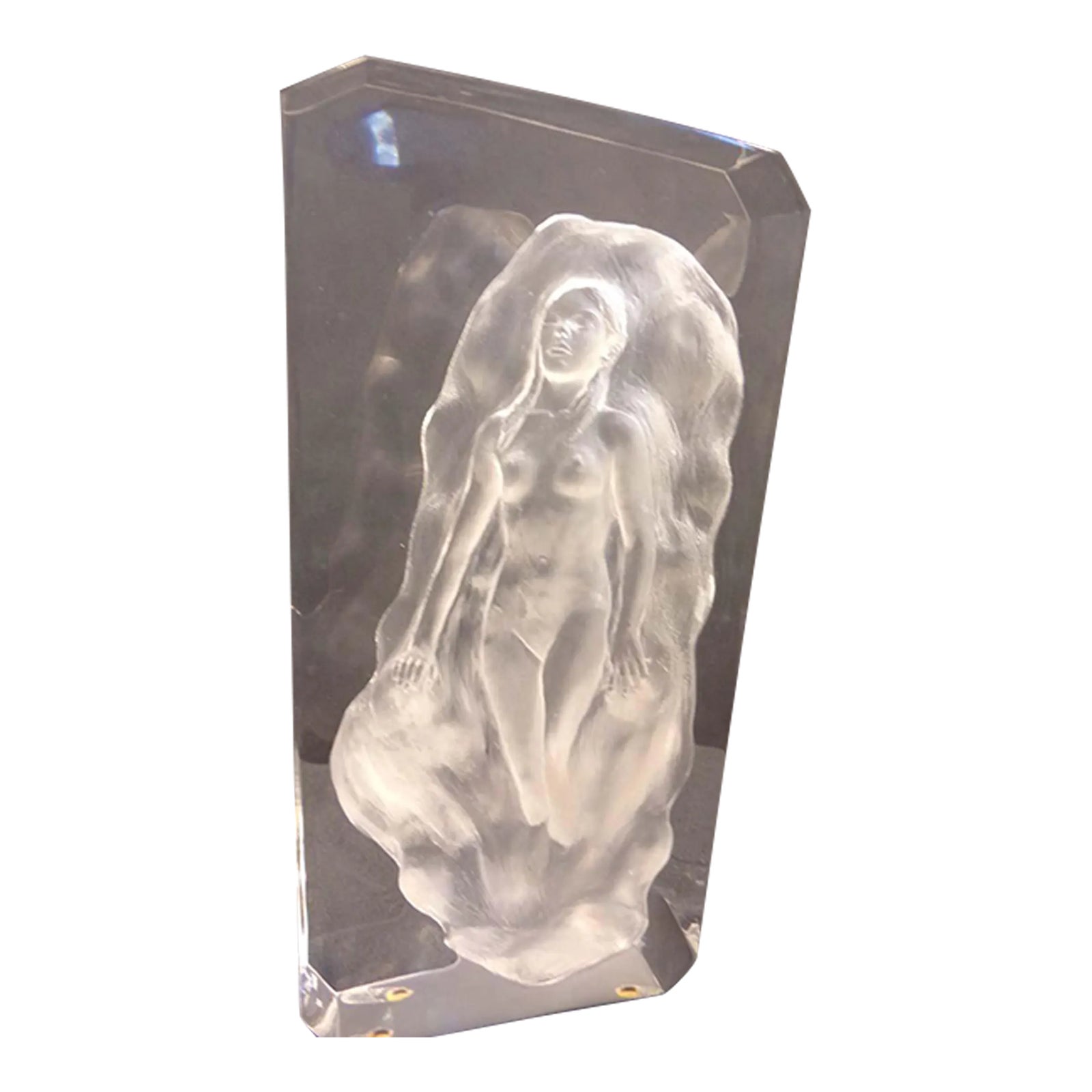 David Parvin"Emergence" Clear Lucite Acrylic Sculpture Woman Hand ...