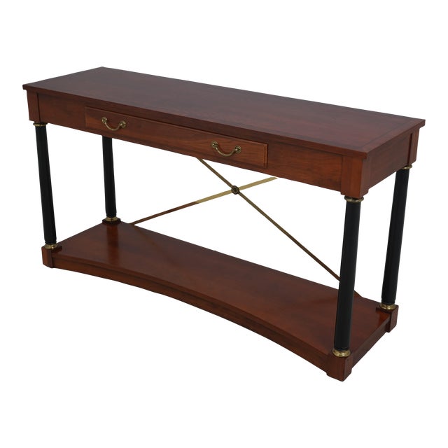 Ethan Allen French Empire Style Cherry Console Sofa Table | Chairish