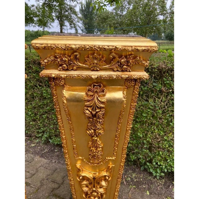 Pair of Vintage 1960s French Louis XVI Style Pedestal Columns in Gold ...