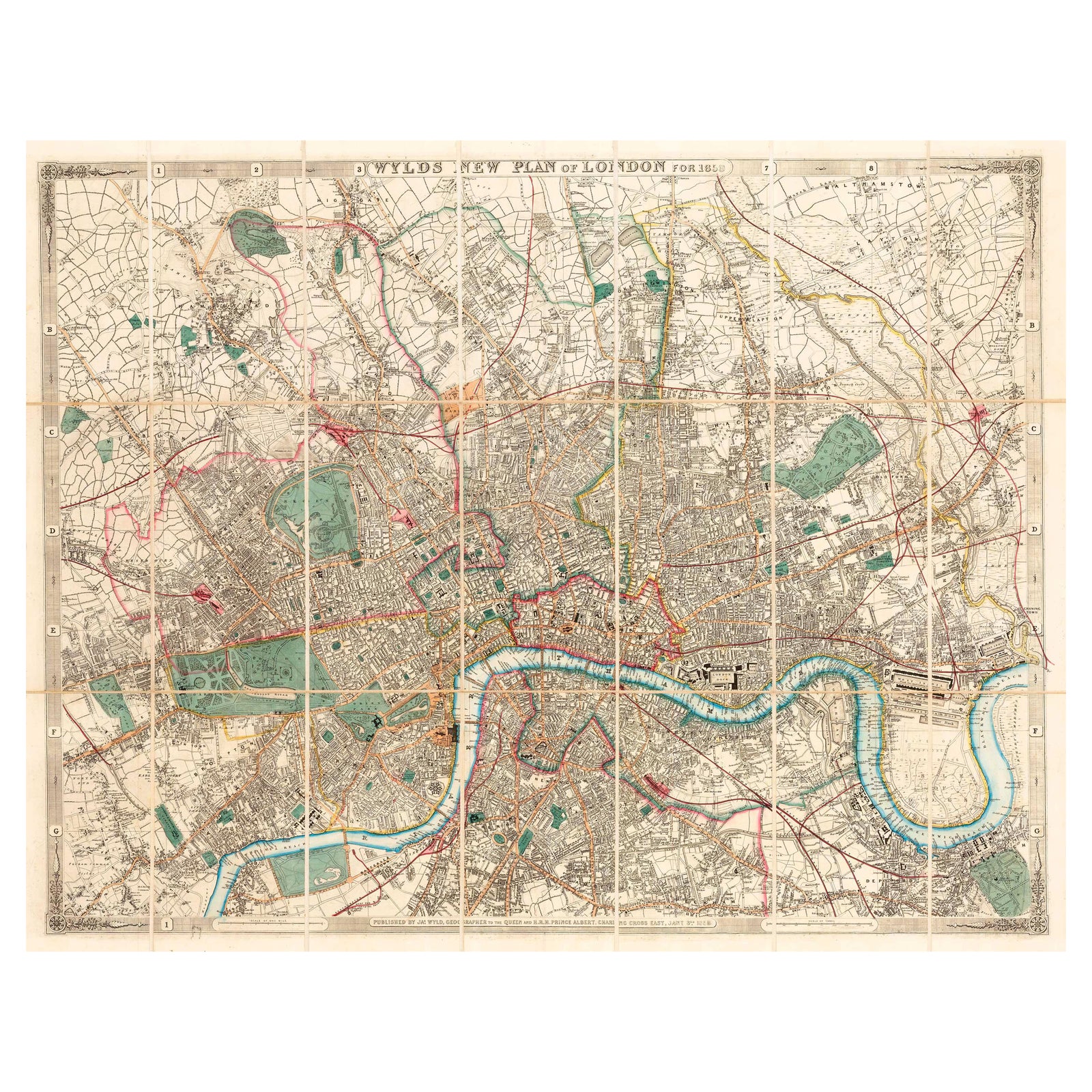 Victorian Map of London, 1859 | Chairish
