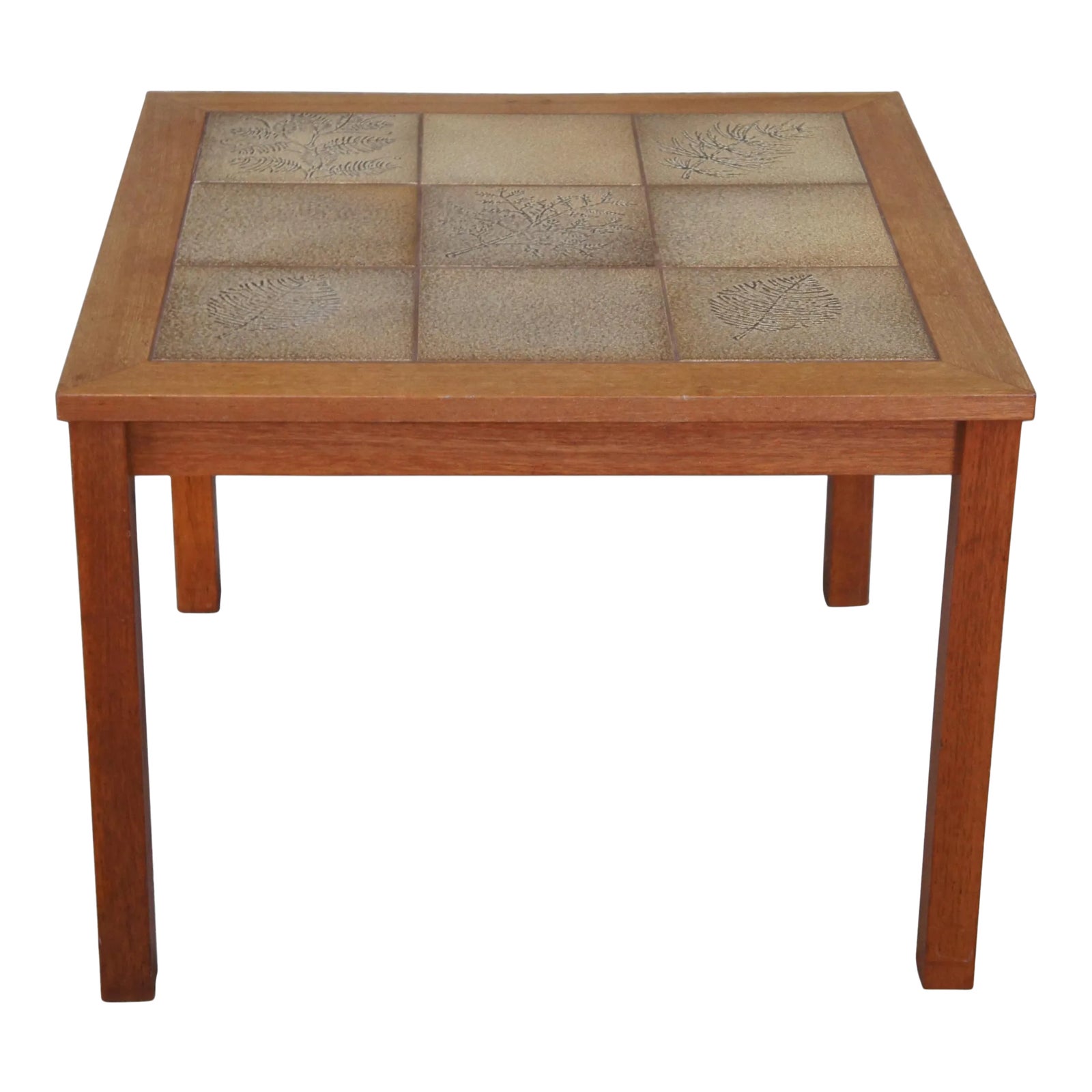 1960s Mid Century Danish Modern Tiled Square Corner End Table | Chairish