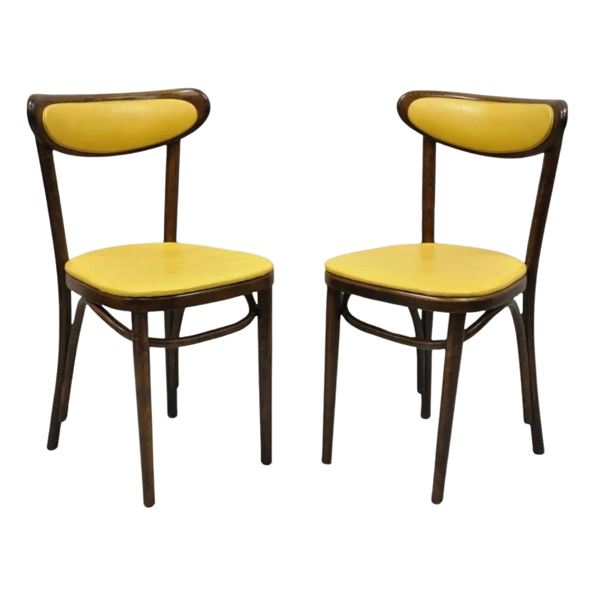 Mid 20th Century Vintage Gar Products Yellow Bentwood Ice Cream Parlor ...