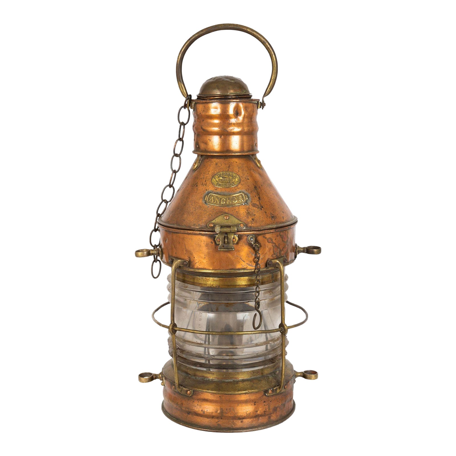 Antique English Nautical Ship’s Anchor Lantern by E. Bacon & Co | Chairish