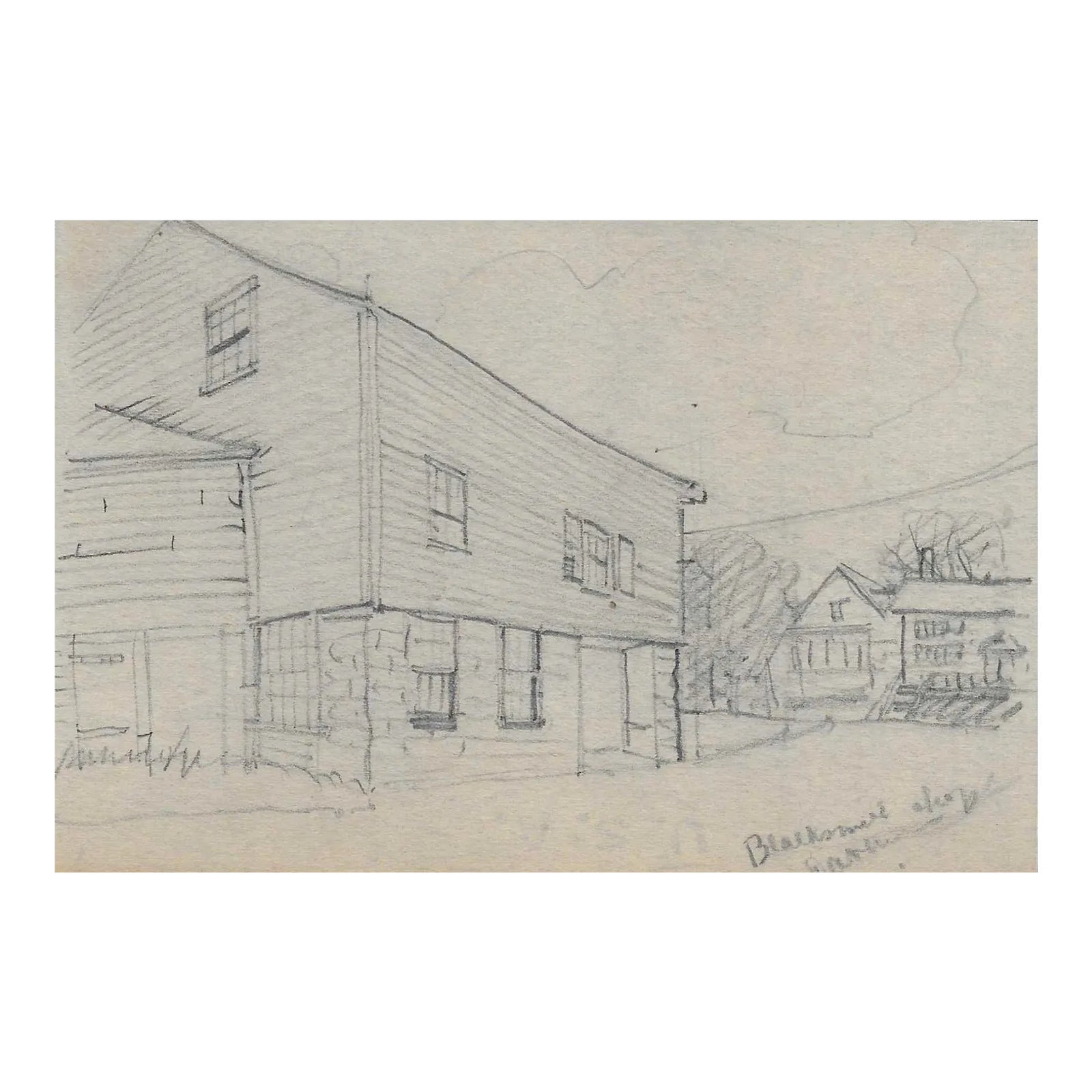 1930s Norman Kent Blacksmith Shop Drawing | Chairish