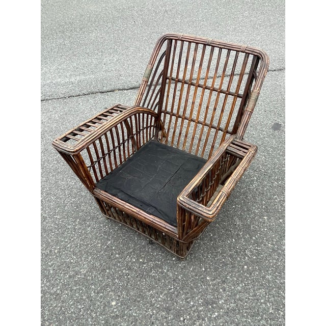 1930s Pair Art Deco Natural Rattan Split Reed Lounge Chairs | Chairish