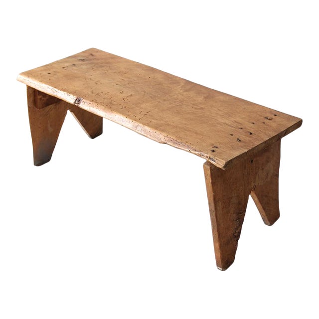 Vintage Rustic Wood Bench | Chairish
