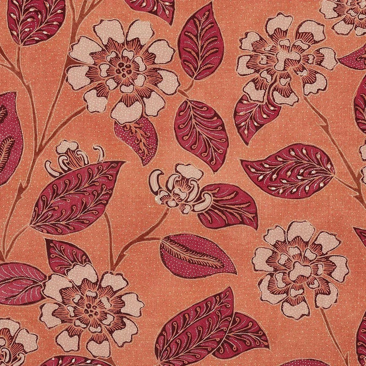 Schumacher Kava Cay Indoor/Outdoor Fabric in Mango | Chairish