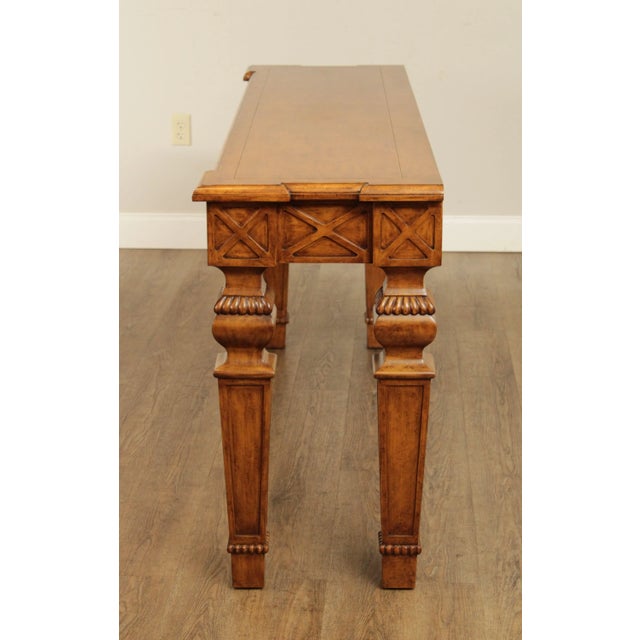 French Neoclassical Style Long Carved Wood Console | Chairish